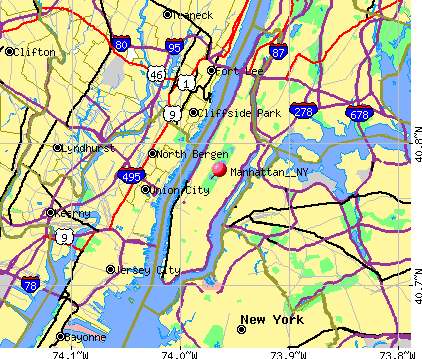 Borough of Manhattan Map - New York City